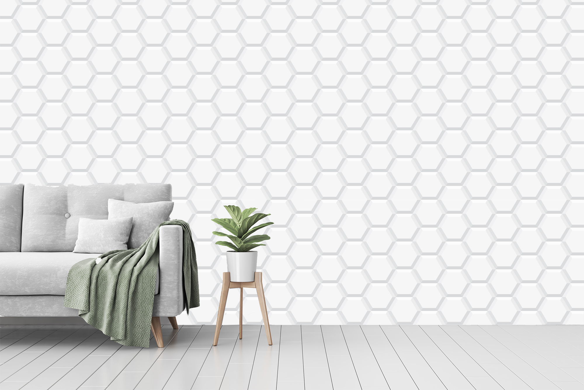 Hexa Brick | Seamless Pattern Wallpaper